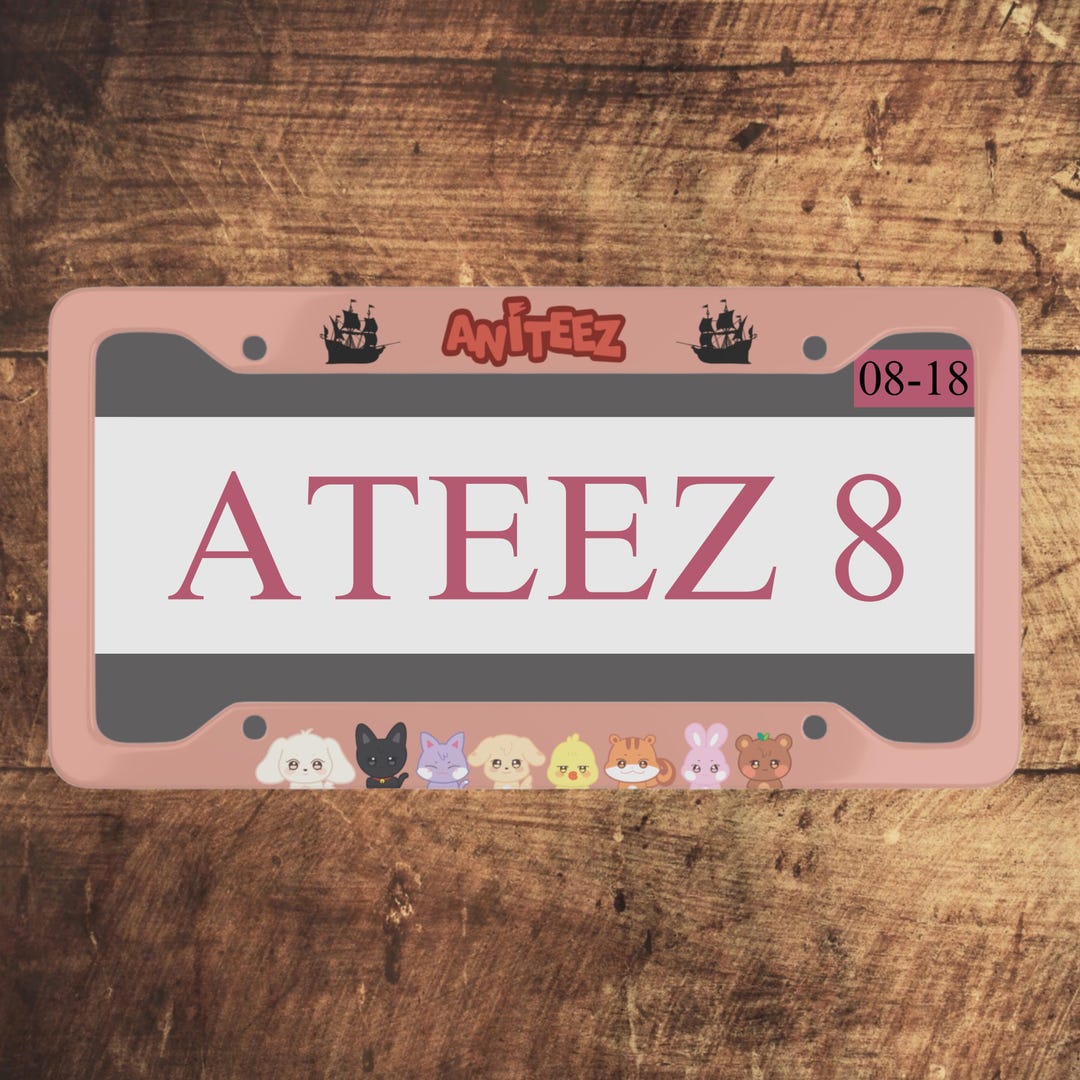 Ateez Fan License Plate Frame, All Aniteez Characters, Aniteez Gift ...