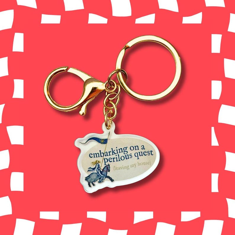 Perilous Quest Keychain, Medieval Fantasy Reader DND Gift, Acrylic ...