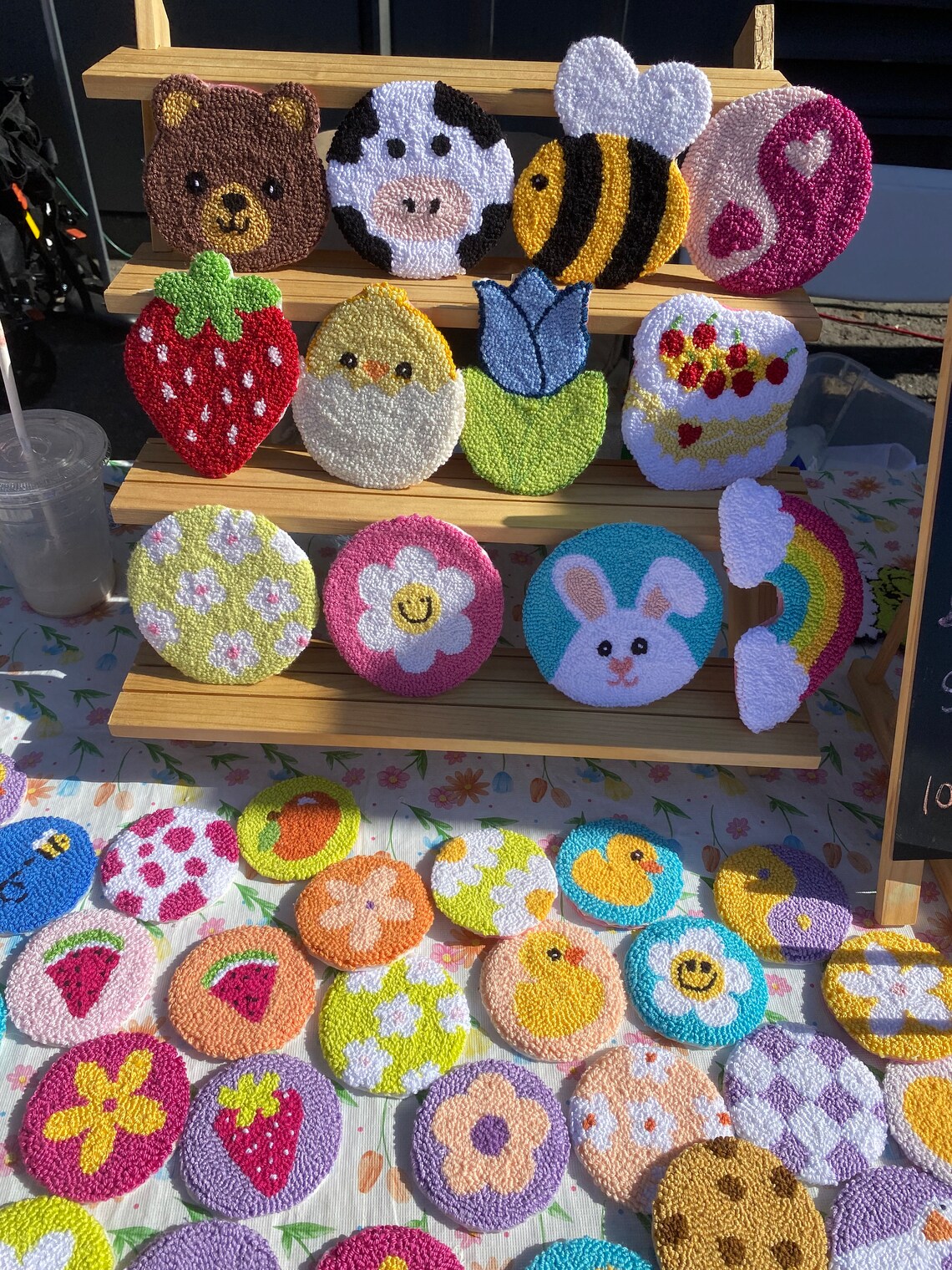 Punch Needle Mug Rugs - Etsy