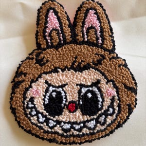 Labubu Mug Rug Punch Needle Coaster | Handmade Gifts | Labubu ...