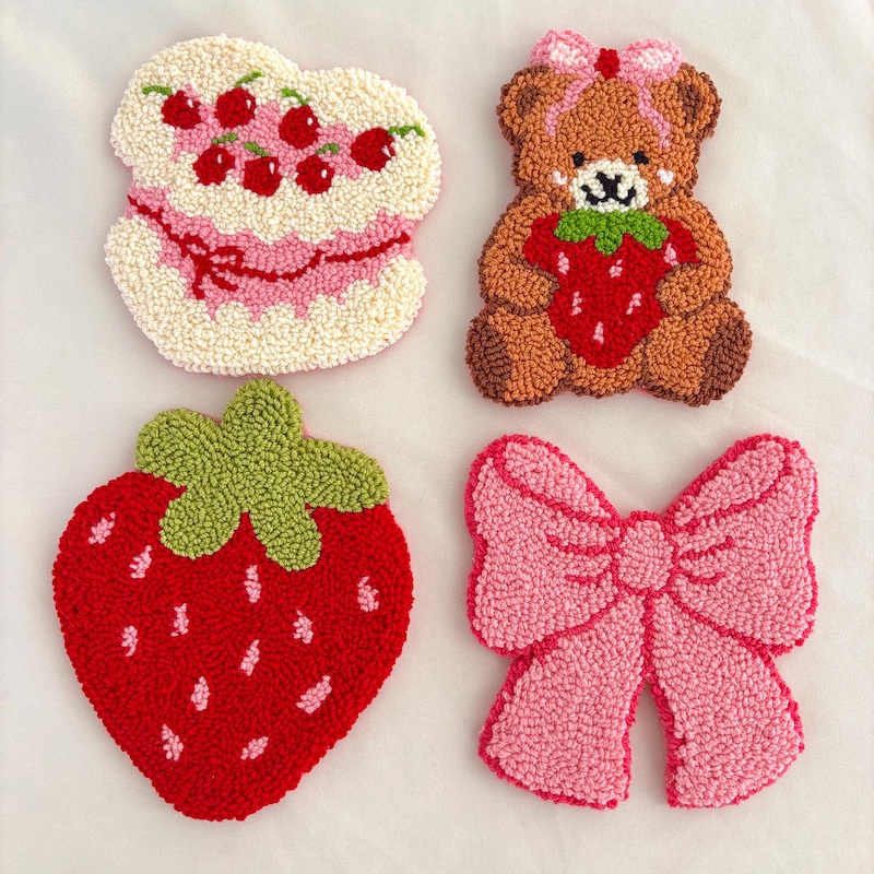 Strawberry Mug Rug - Etsy