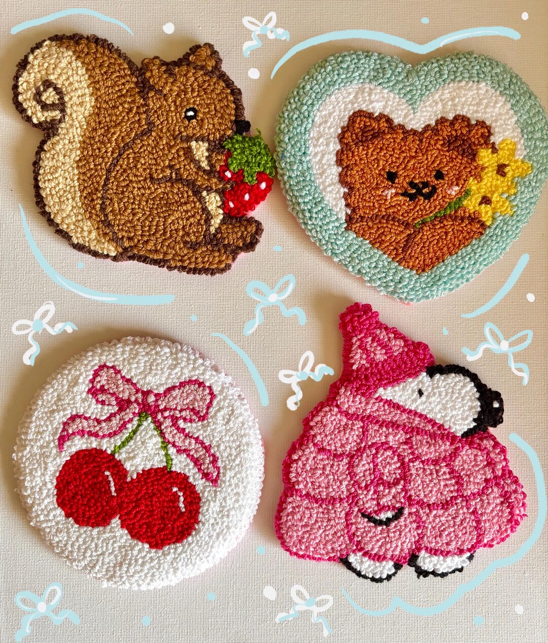 Mug Rugs | Punch Needle Goodies | Unique Gifts | Handmade ...