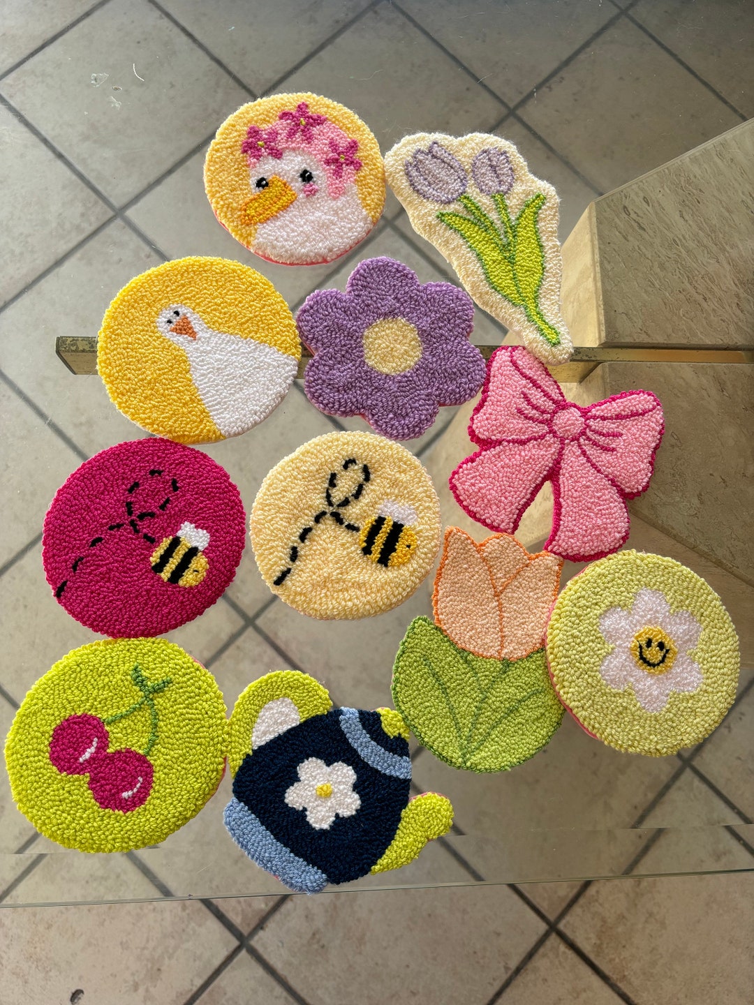 Punch Needle Mug Rugs - Etsy