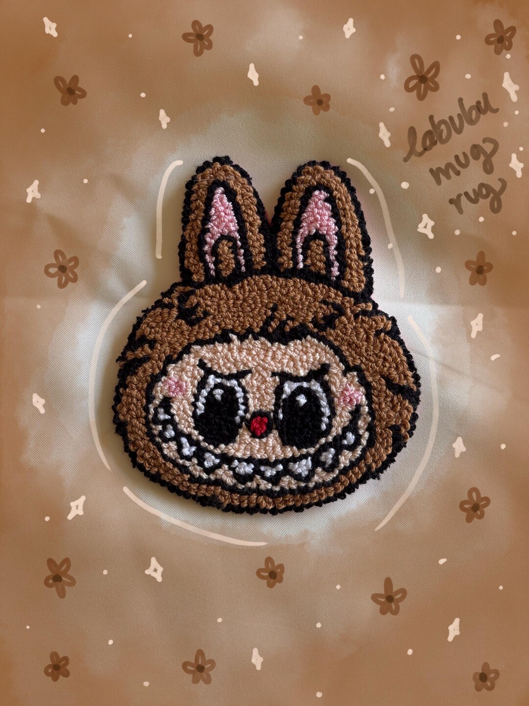 Labubu Mug Rug Punch Needle Coaster | Handmade Gifts | Labubu ...