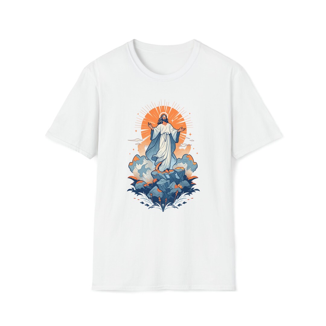 Jesus Transfiguration - Christian Softstyle T-shirt - Jesus' Holiness ...