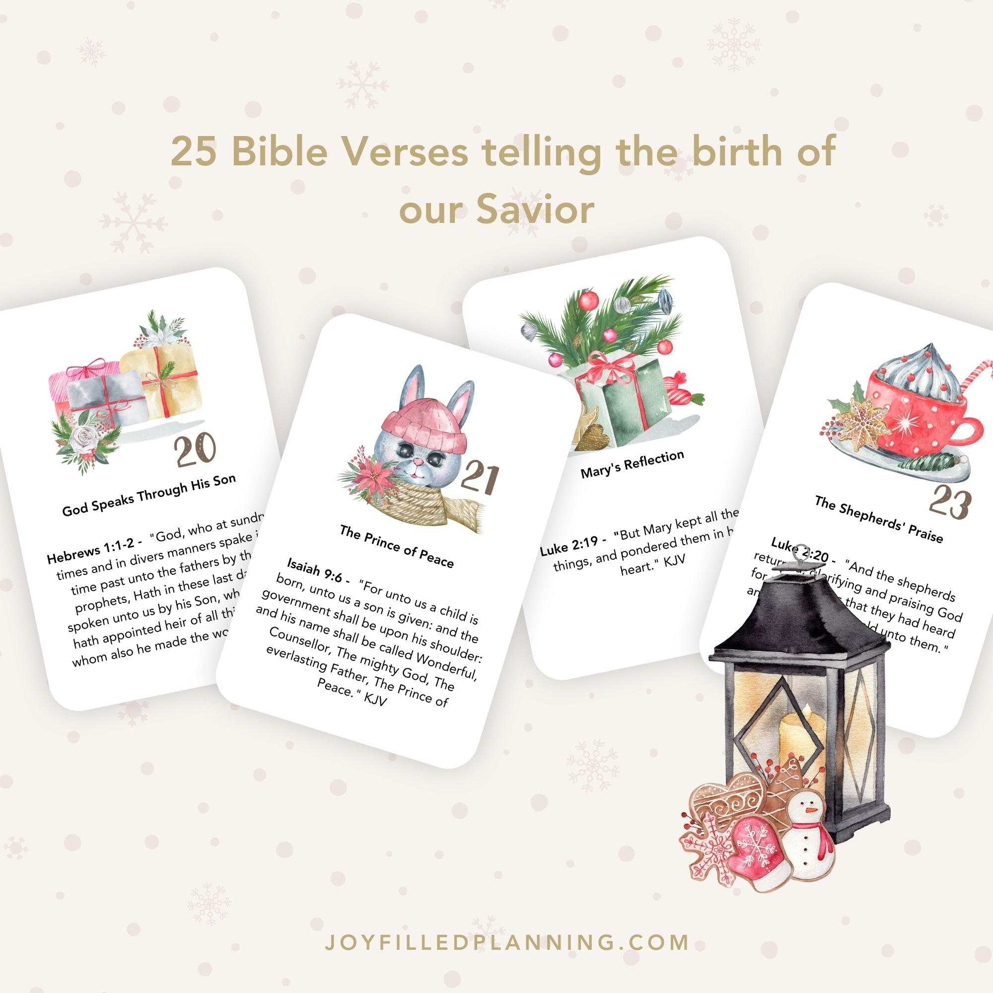 Advent Calendar Bible Verses for Christmas Scripture Cards - Etsy