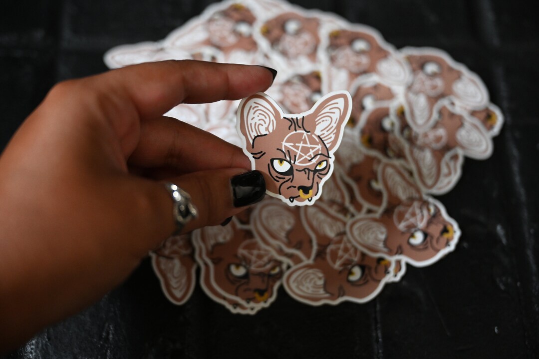 Pentagram Sphinx Cat Sticker MINI - Etsy