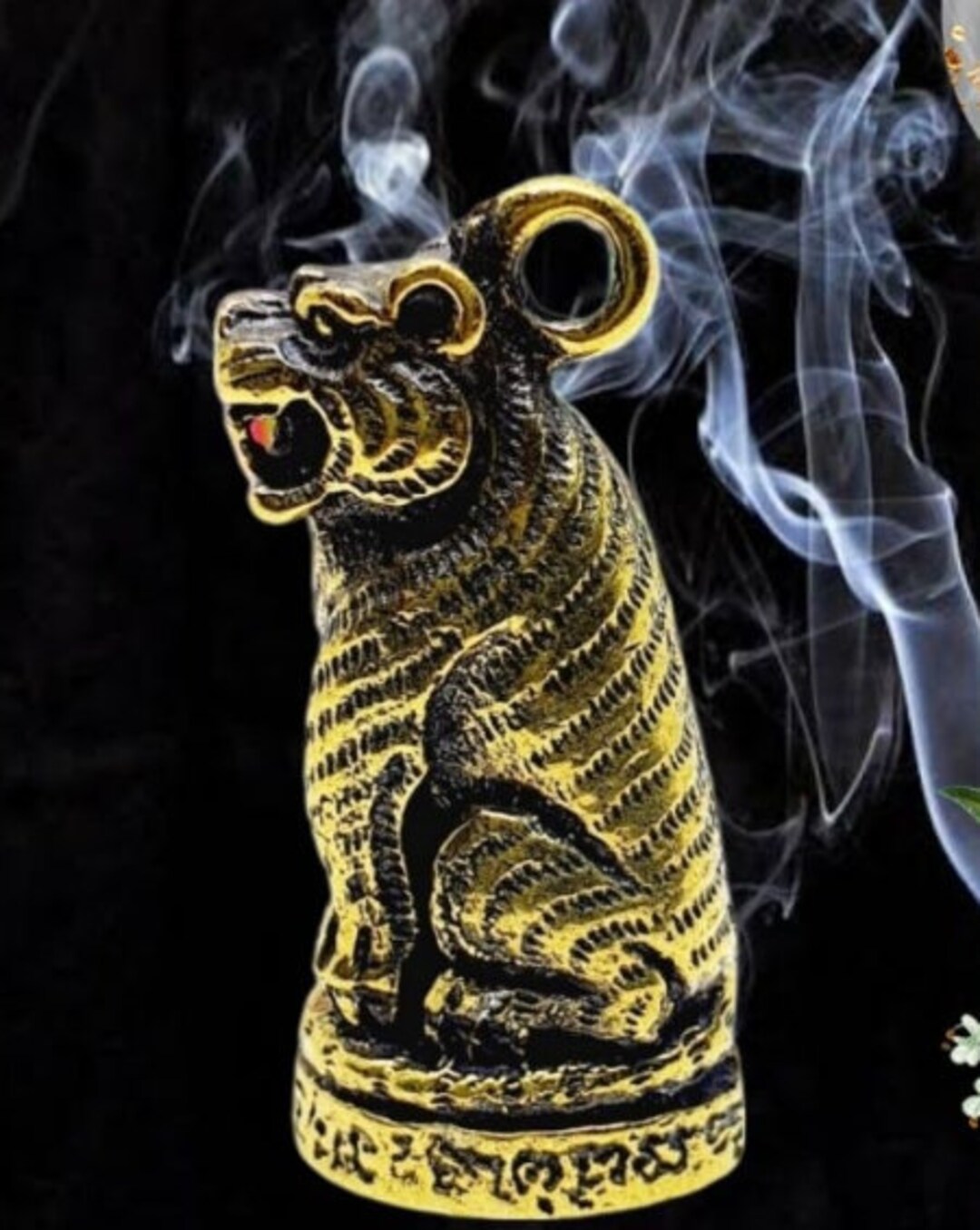 Tiger Pendant With Talisman Base / Miniature Brass Statue1 - Etsy