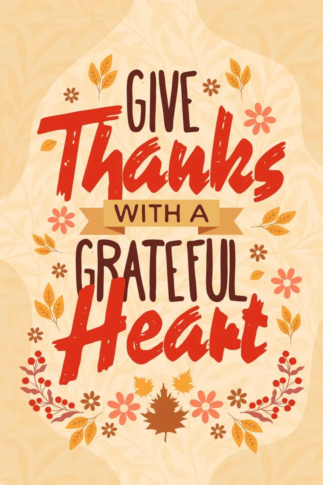 Give Thanks With a Grateful Heart Poster - Etsy