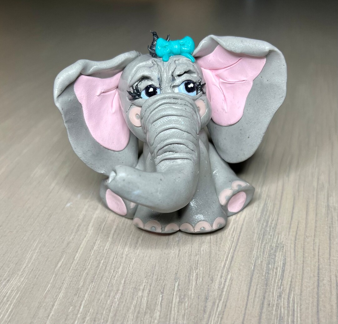 Handmade Clay Baby Elephant Figurine Unique Clay Elephant Statue ...