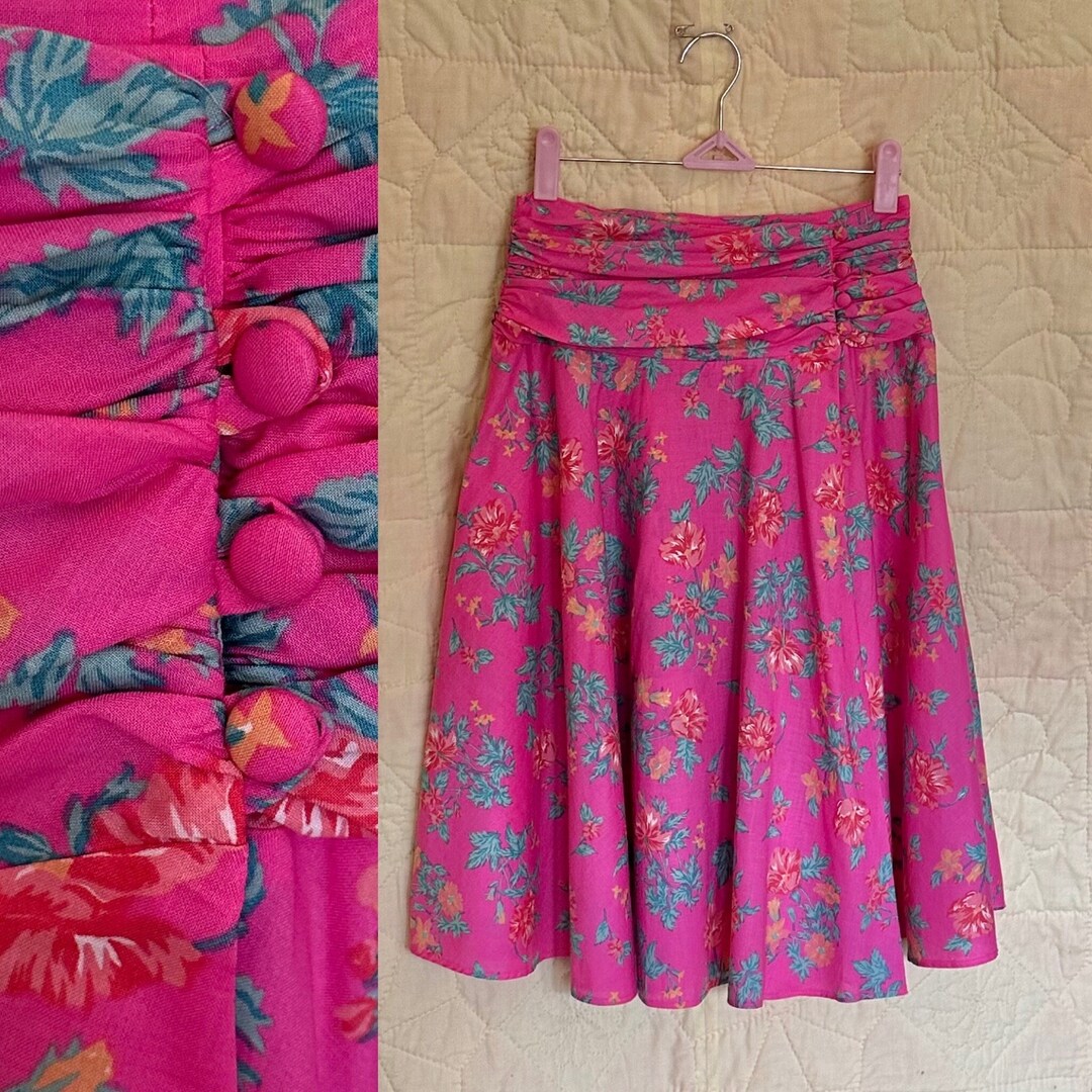 Pristine 1990s Laura Ashley Wrap Circle Skirt With Button - Etsy