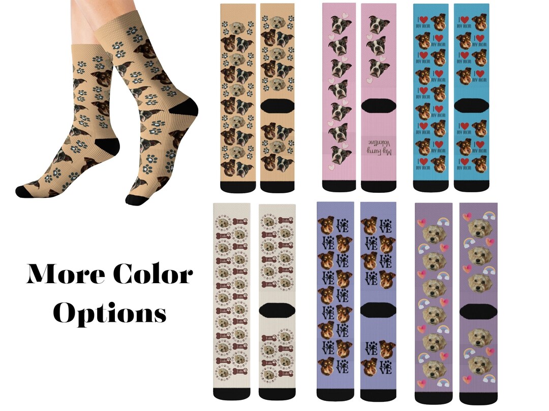 Custom Dog Socks, Personalized Dog Socks, Custom Pet Face Socks, Funny ...