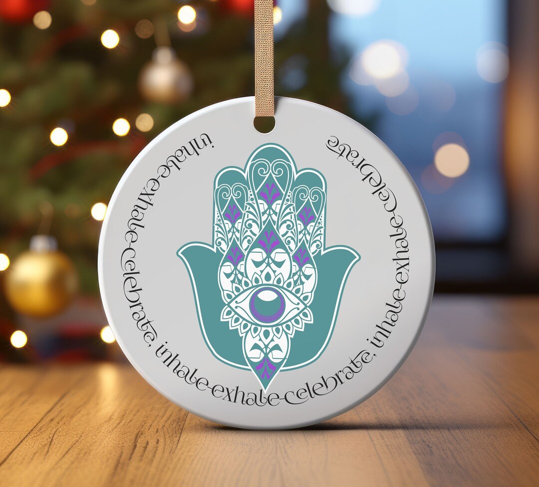 Yoga Ornament,inhale, Exhale, Celebrate With Hamsa and Third Eye ...