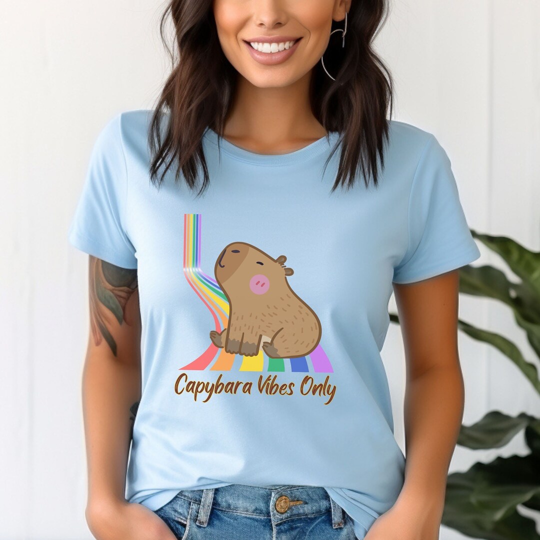 Capybara Shirt, Funny Capybara Vibe T-shirt, Pride Apparel, Animal ...
