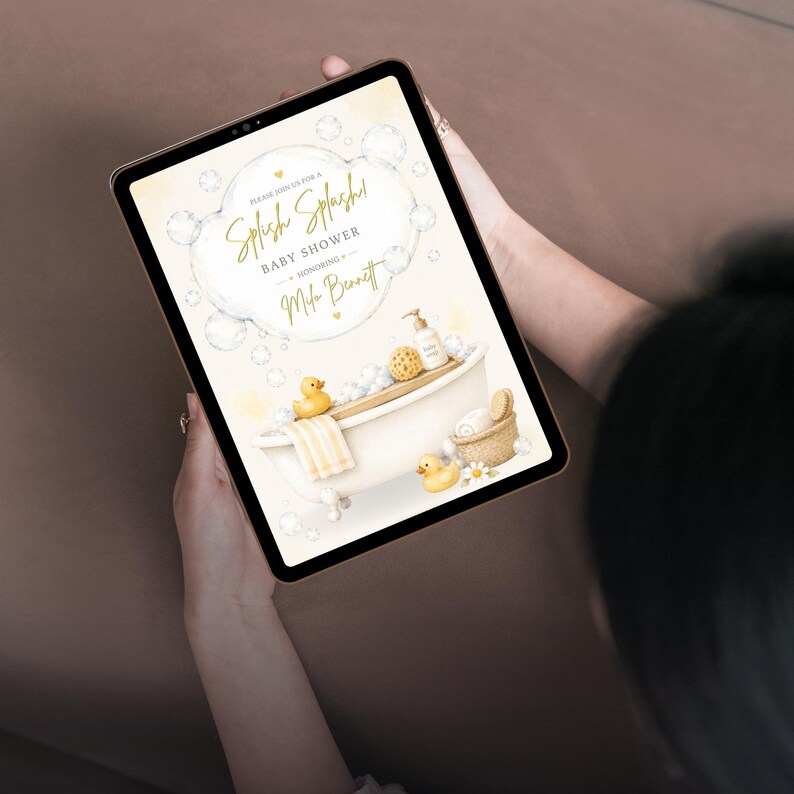 Rubber Duck Baby Shower Invitation Website Template, 4 Page Canva ...