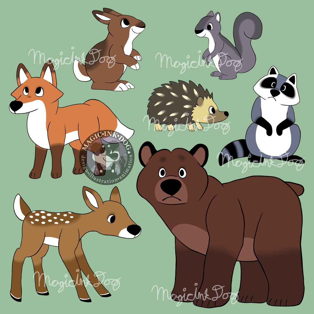 Forest Animal Clipart Pack - Etsy