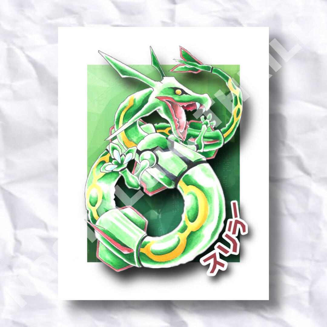 Rayquaza, Pokemon Prints, Pokemon Artwork, Pokemon Wall Art, Wall Art ...