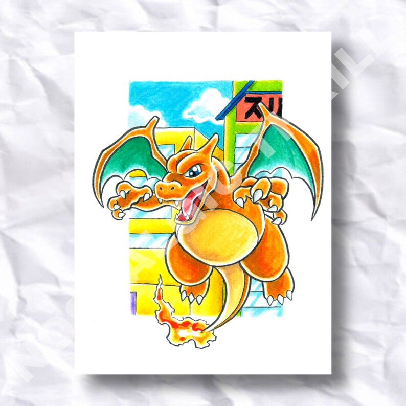 Charizard, Pokemon Prints, Pokemon Artwork, Pokemon Wall Art, Pokemon ...