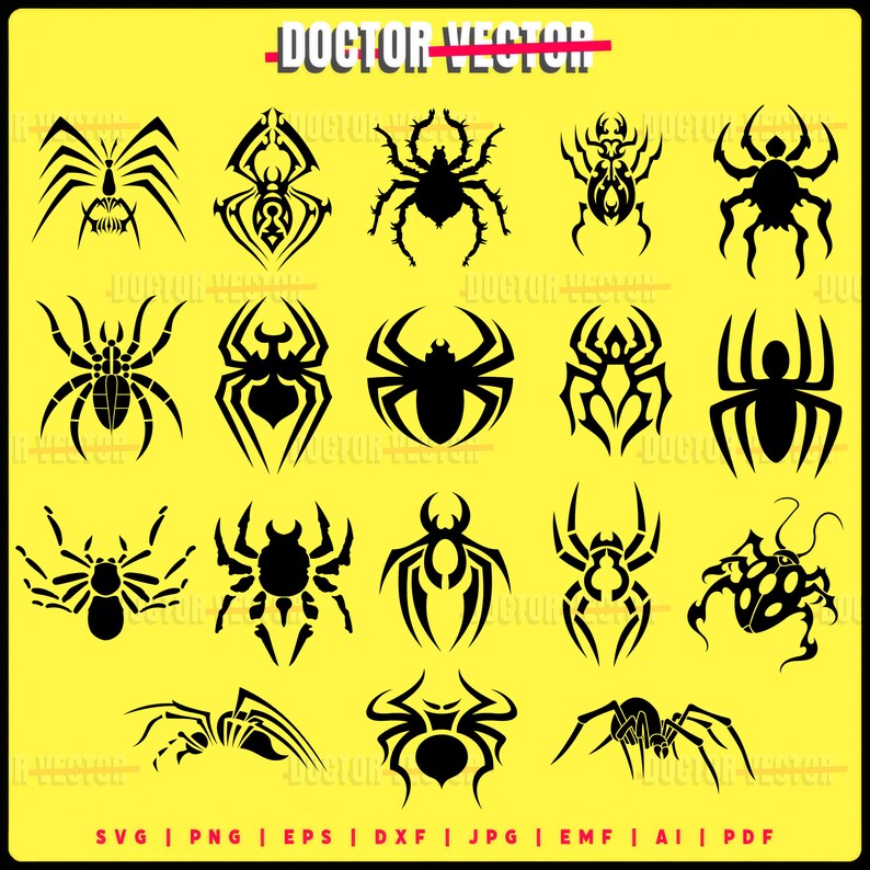 Spider SVG Bundle, 18 Spider Cut File, Spiders Clipart, Vector Cut ...