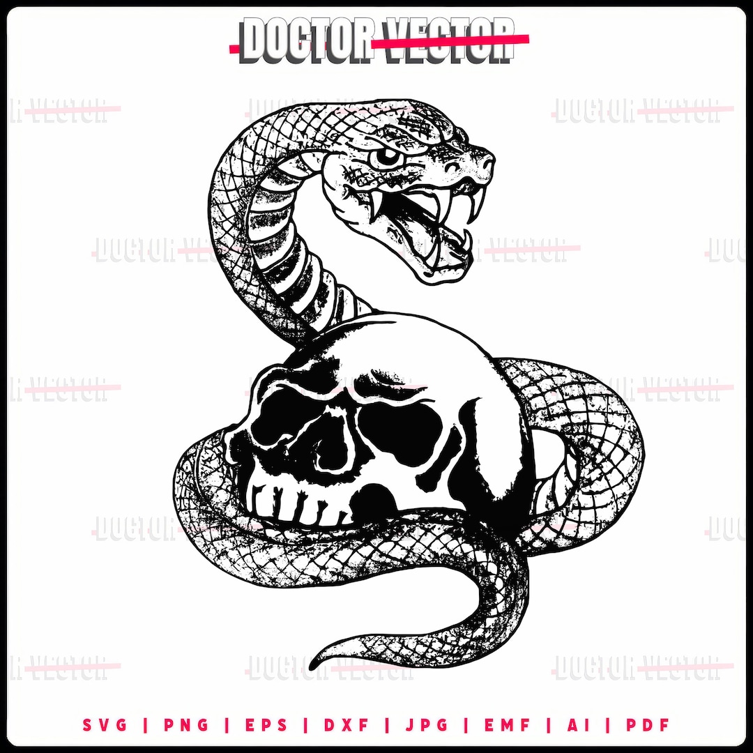 Snake & Skull SVG, Instant Digital Download, Snake SVG, Skull SVG ...