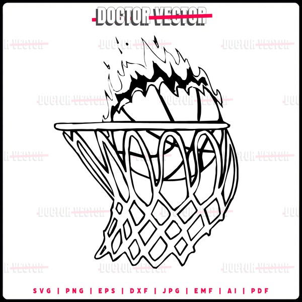 Flaming Basketball Svg - Etsy