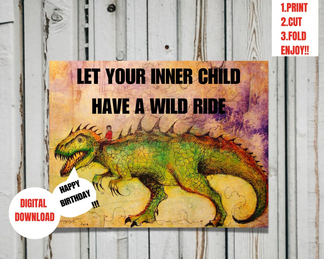Dinosaur Greeting Card Dinosaur Birthday Tyrannosaurus T Rex Dinosaur Dinosaur Party Decor