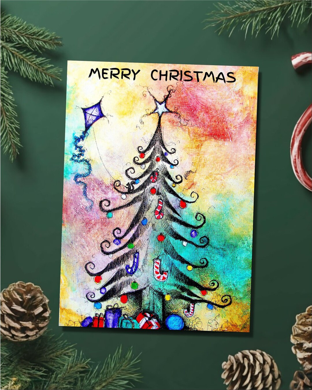 Christmas Tree Card, Printable Christmas Card, Online Christmas Card ...