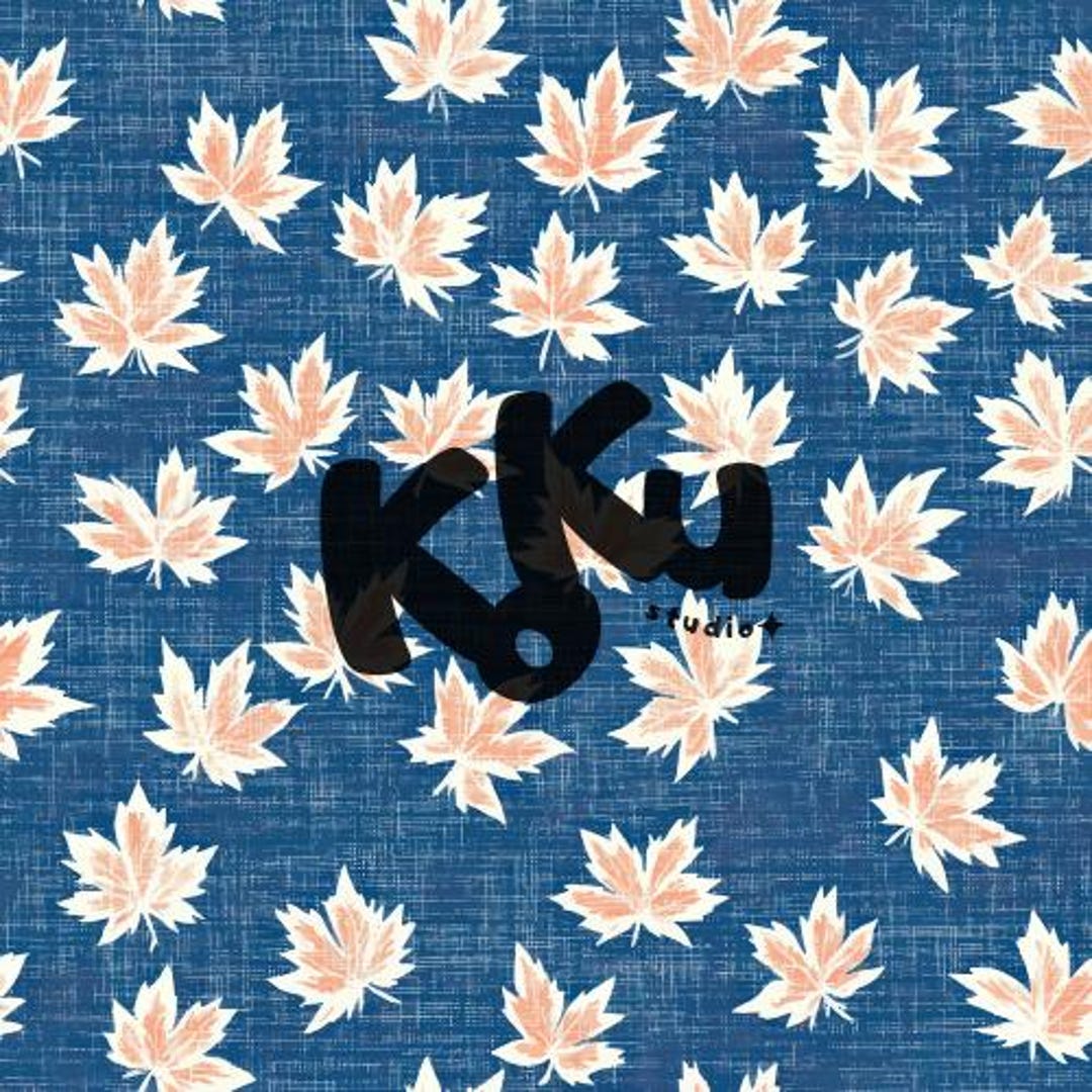 Maple Leaves on a Denim Background Seamless Pattern, Repeating Vector ...