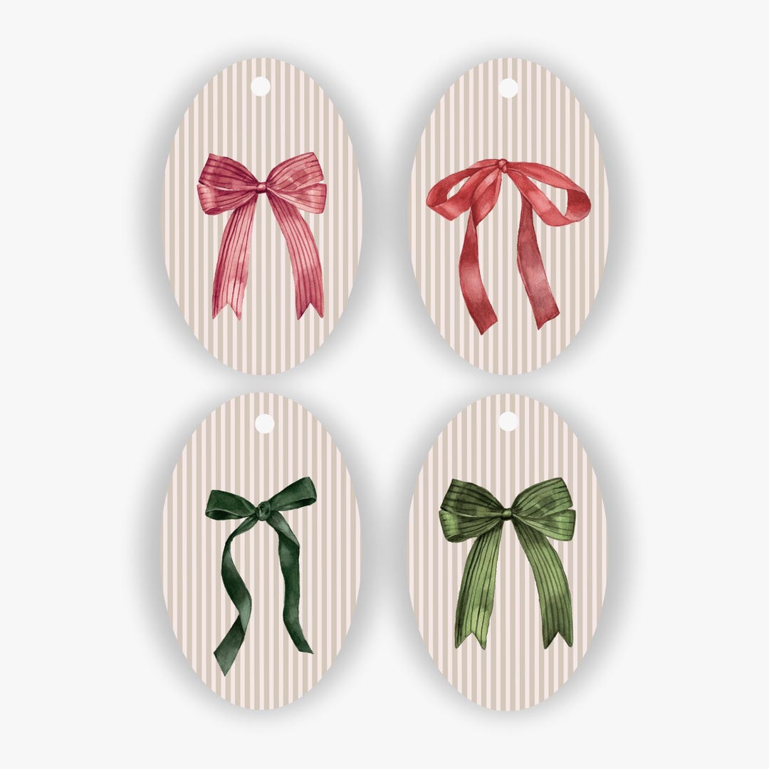 Watercolor Bow Gift Tags - Etsy
