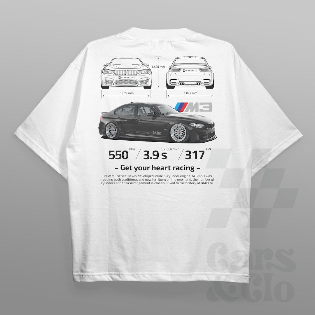 Cars and Clo Regular Fit BMW F80 M3 Blueprint T-shirt - Etsy