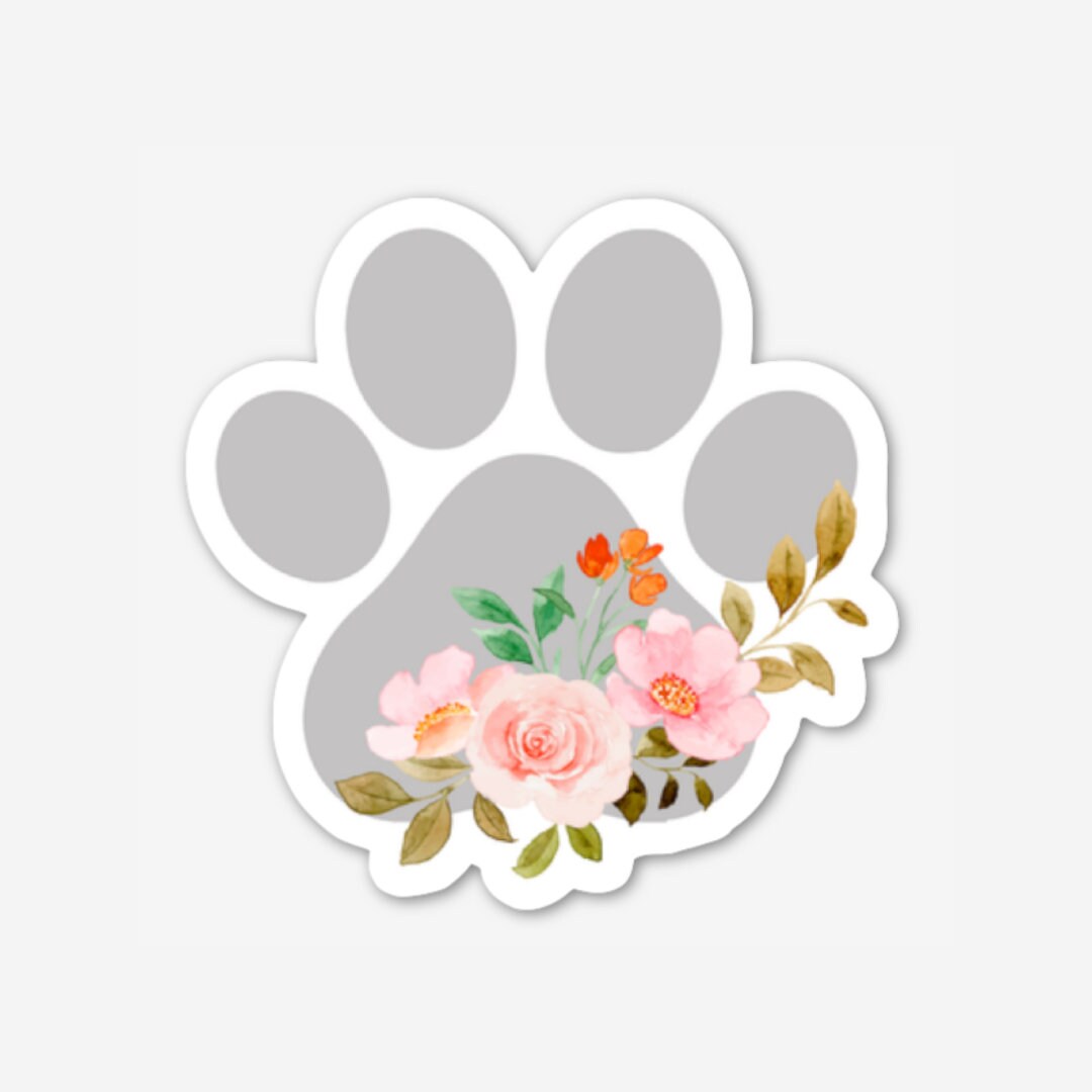 Flower Paw Print Sticker / Vet Med Sticker / Vet Tech Sticker - Etsy