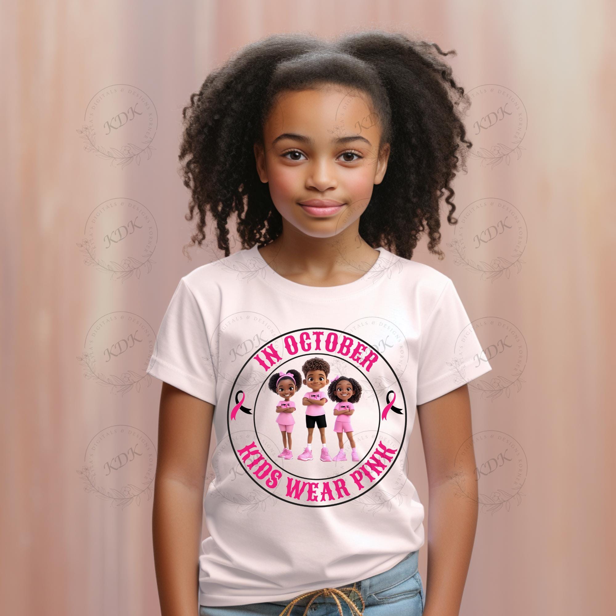 Kids Wear Pink, Breast Cancer Awareness PNG, PNG Sublimation Design ...