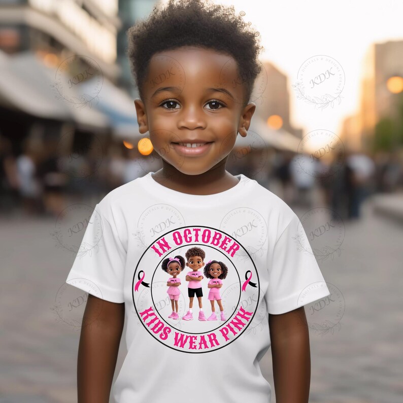 Kids Wear Pink, Breast Cancer Awareness PNG, PNG Sublimation Design ...