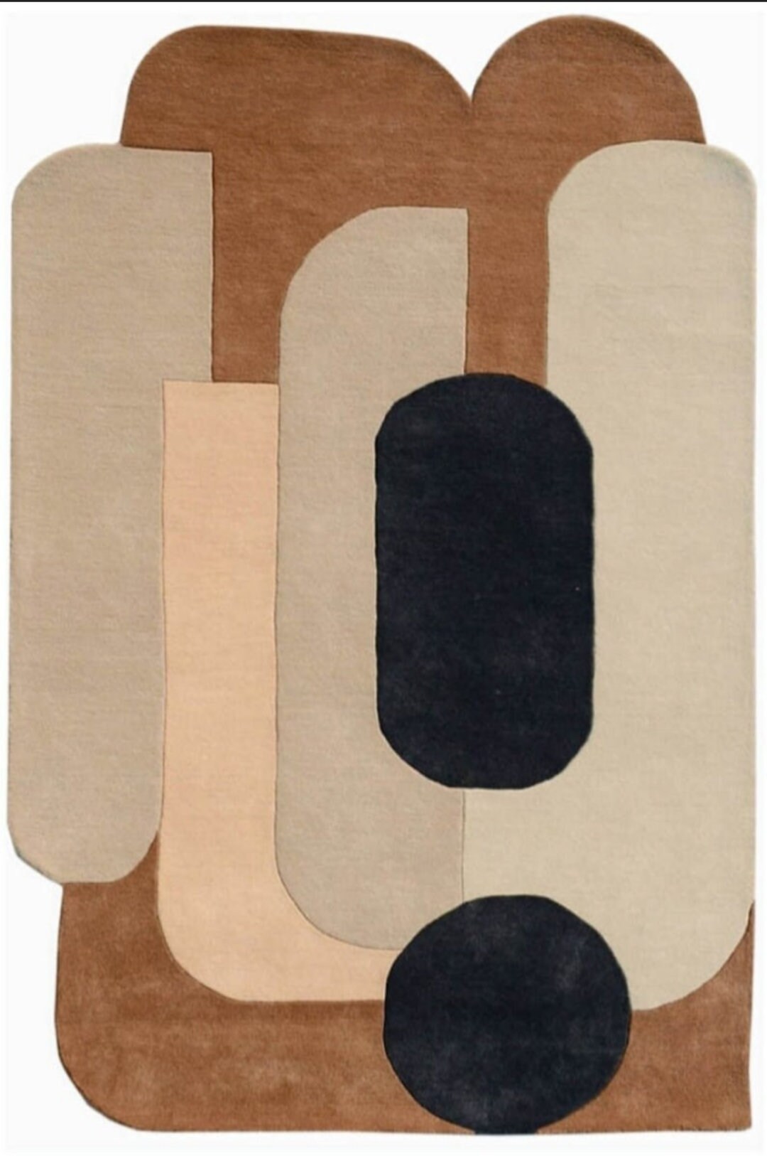 Honey Abstract Modern Hand Tufted Wool Hand Tufted Rug Blue Rug Oval ...