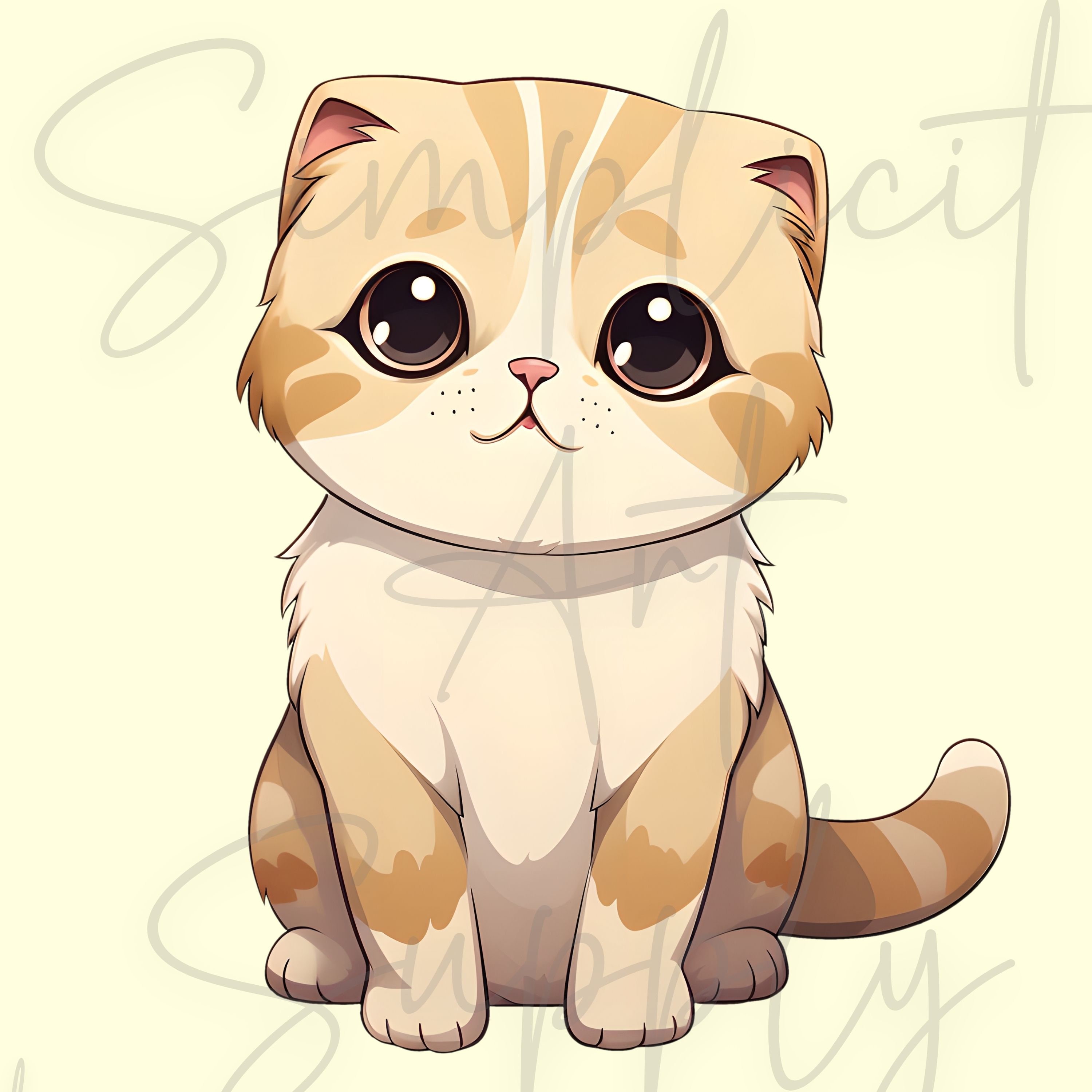 35 Cute Kawaii Cats PNG Clipart Bundle Card Making Graphics - Etsy