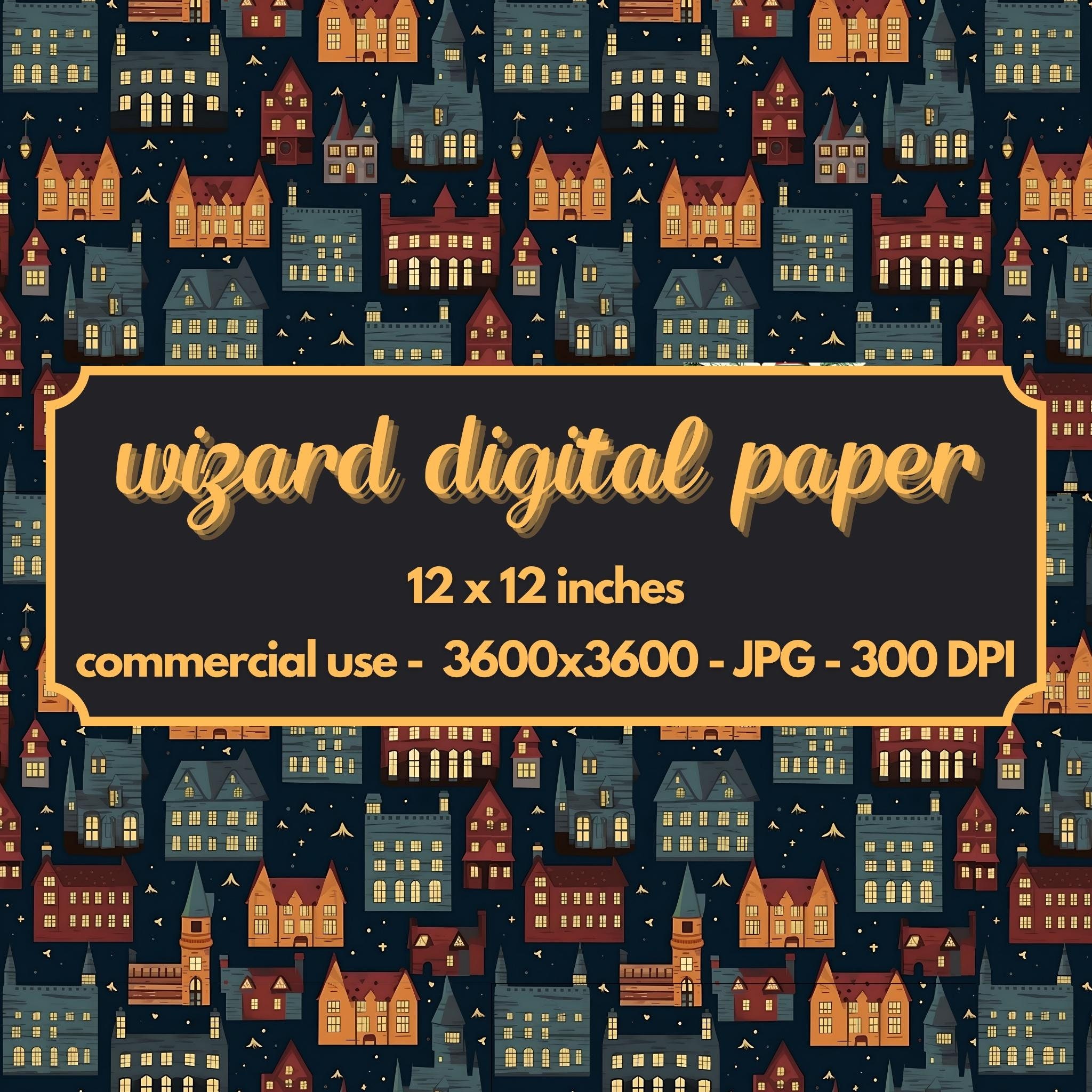 Wizard Pattern Digital Paper, Seamless Pattern, Wizard Junk Journal ...