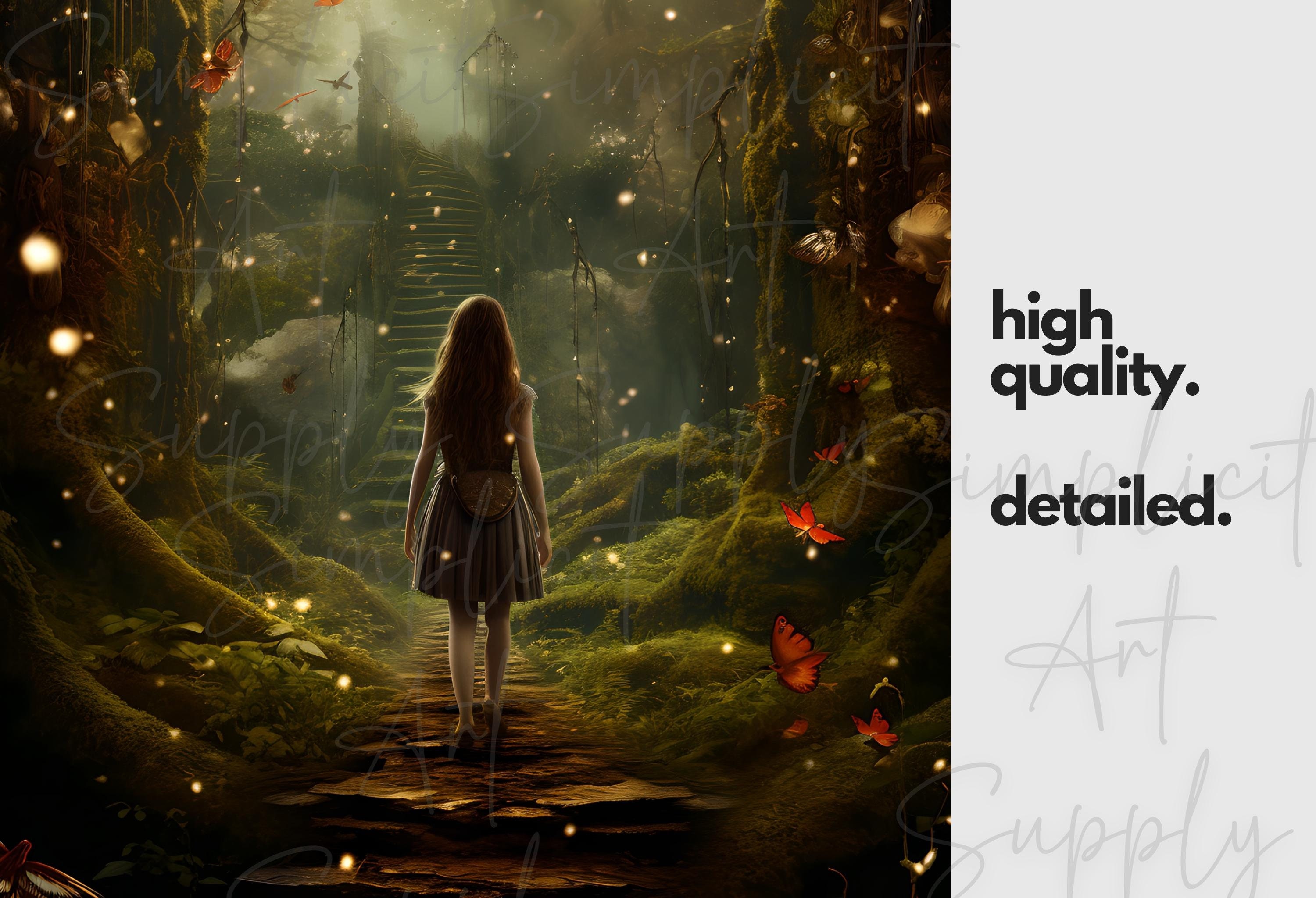 Dark Fantasy Enchanted Forest Digital Paper, Printable Magical Forest ...