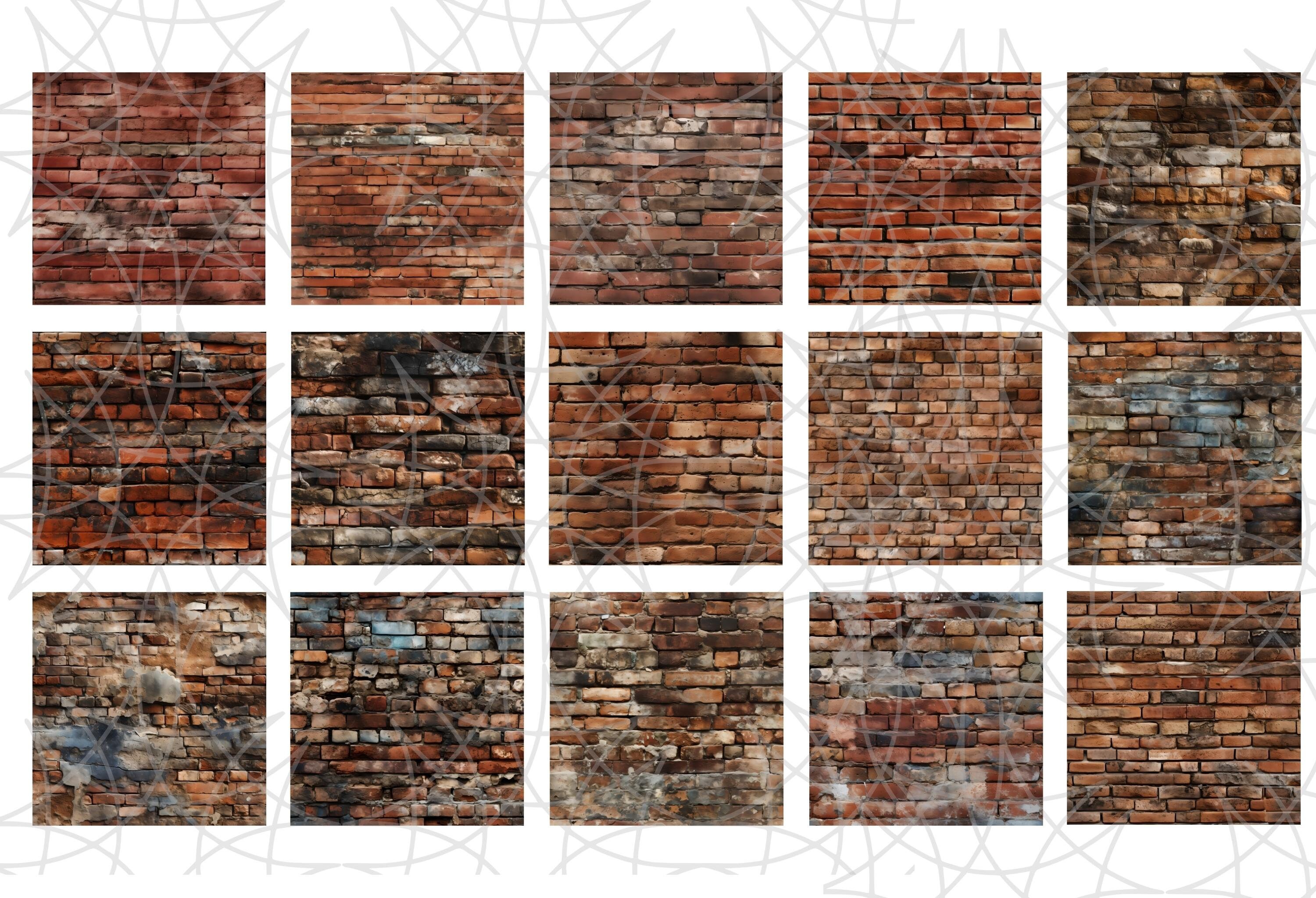 60 Brick Texture Seamless Patterns, Shabby Chic Distressed Brick Wall ...
