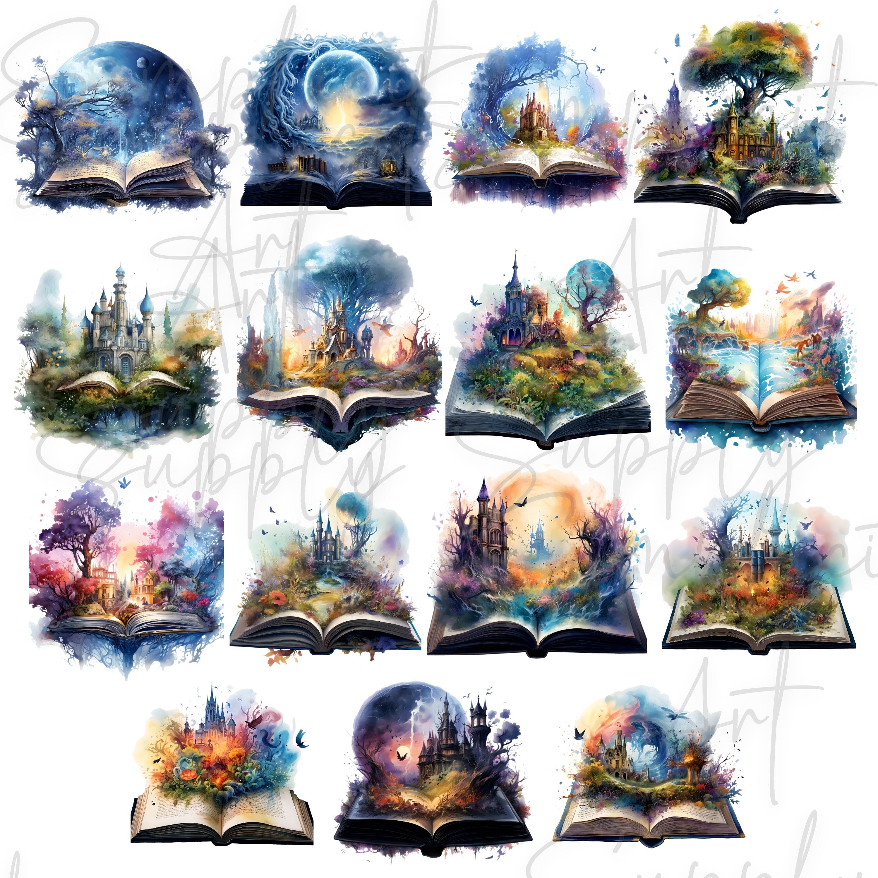 Fantasy Book Bundle PNG, Transparent Background, Digital Fantasy Book ...