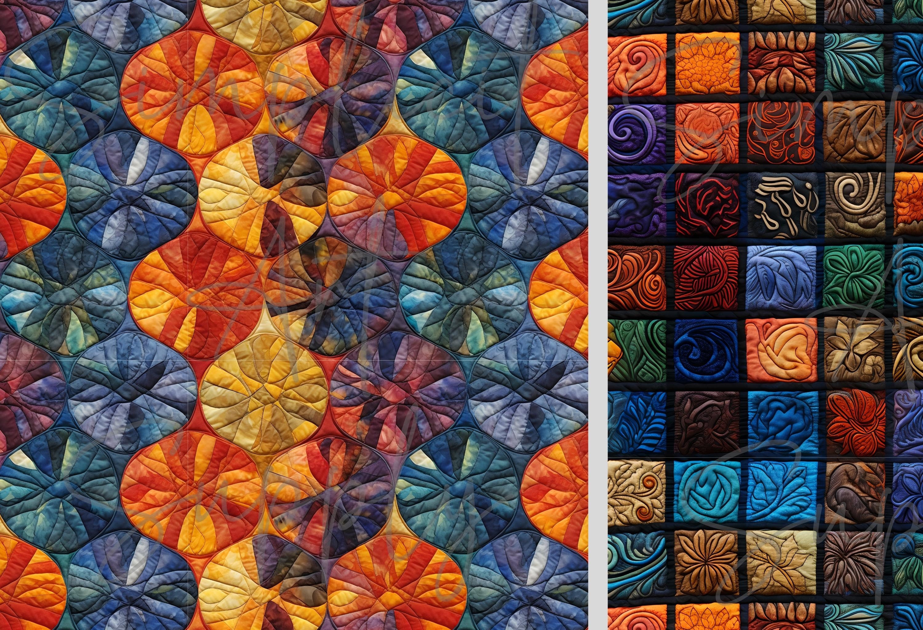 40 Batik Quilt Textures Seamless Pattern Digital Paper Bundle, Quilt ...