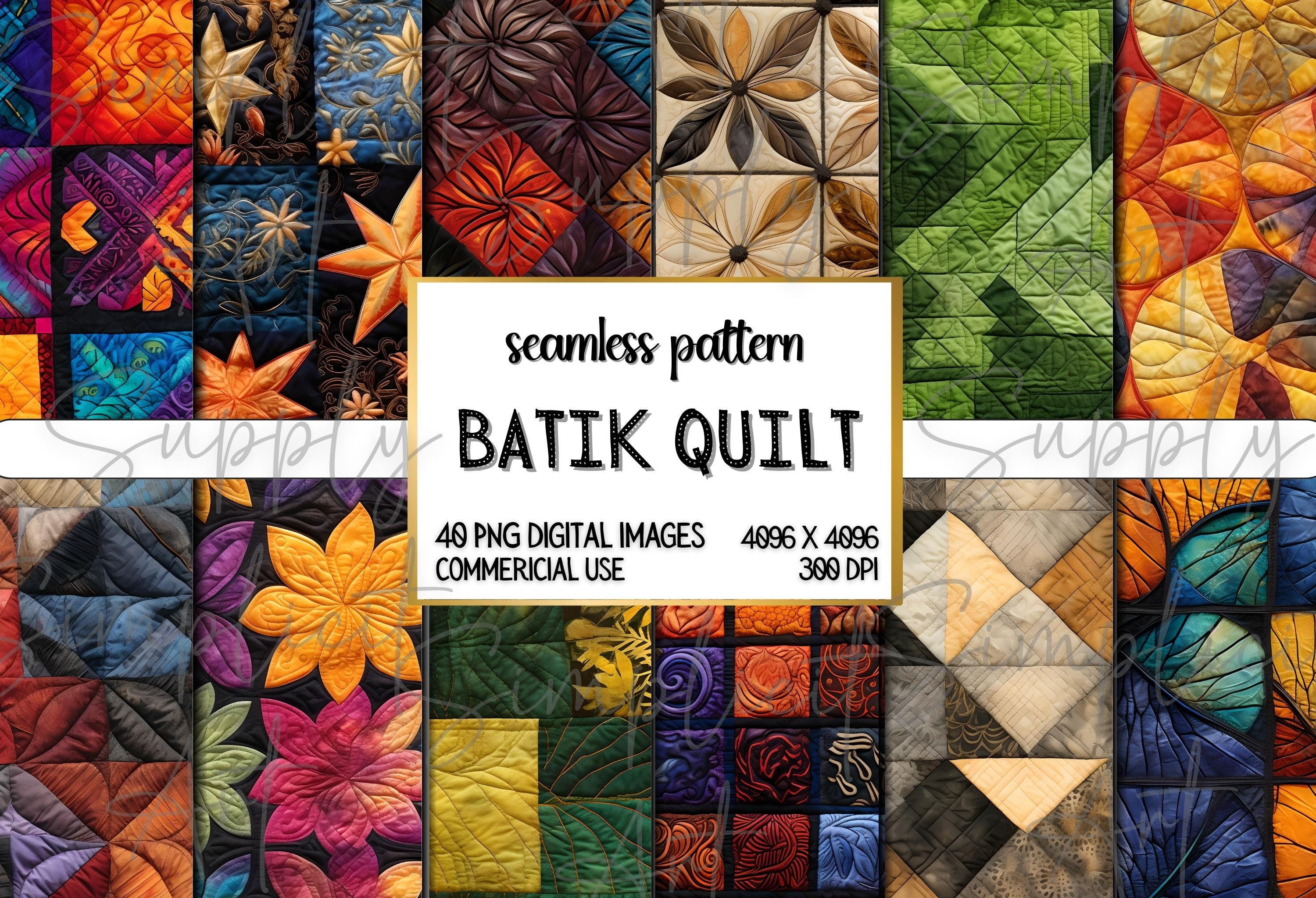 40 Batik Quilt Textures Seamless Pattern Digital Paper Bundle, Quilt ...