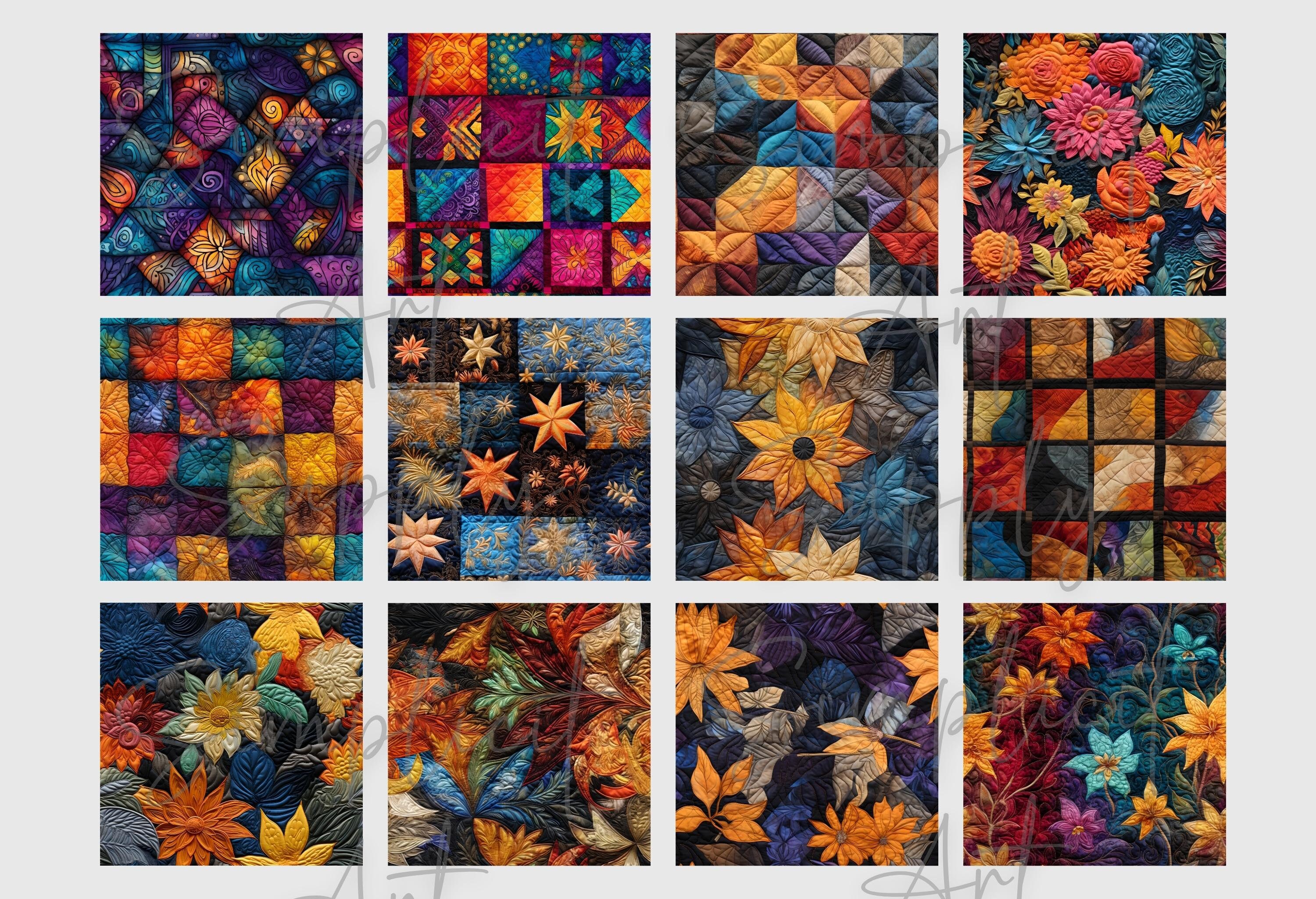 40 Batik Quilt Textures Seamless Pattern Digital Paper Bundle, Quilt ...