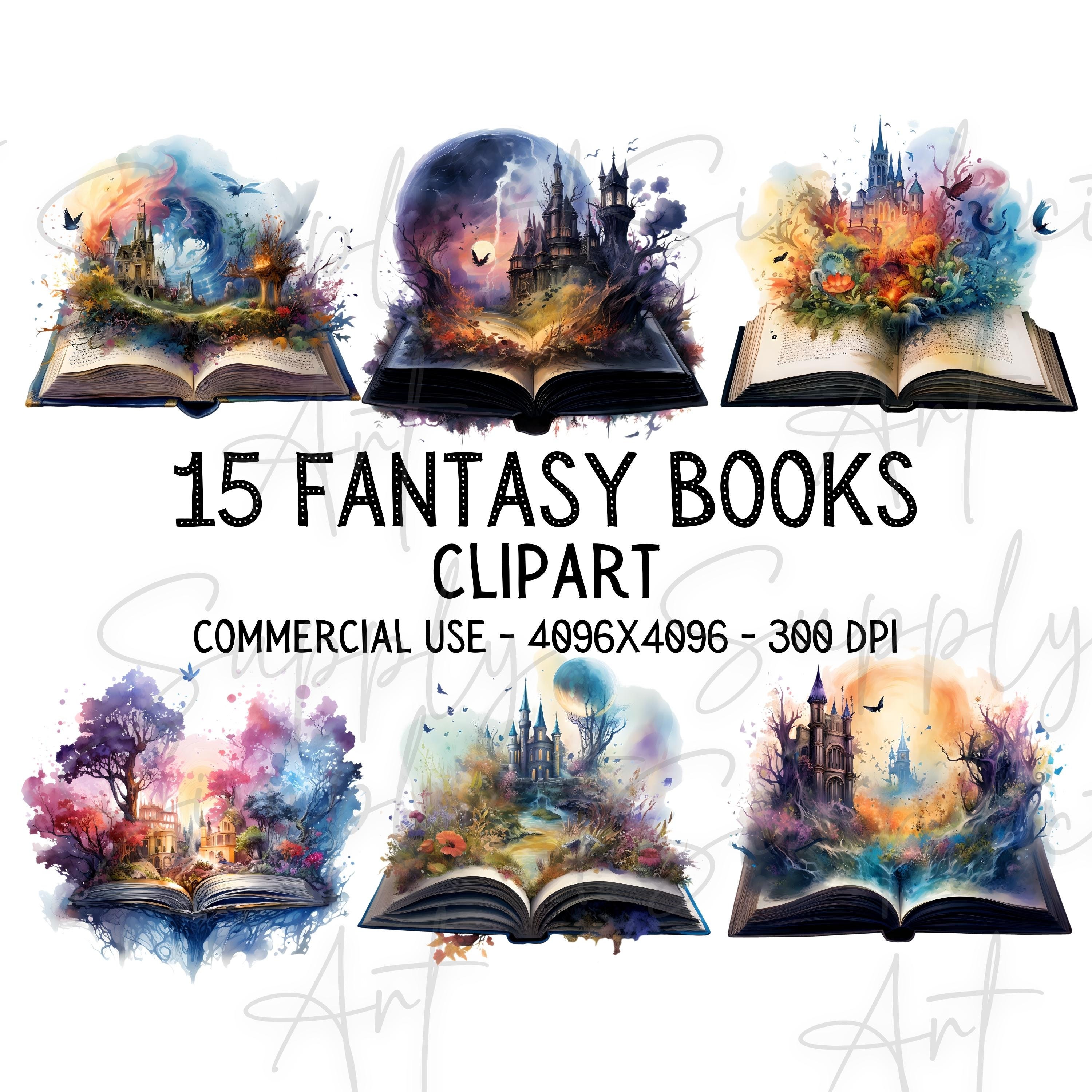 Fantasy Book Bundle PNG, Transparent Background, Digital Fantasy Book ...