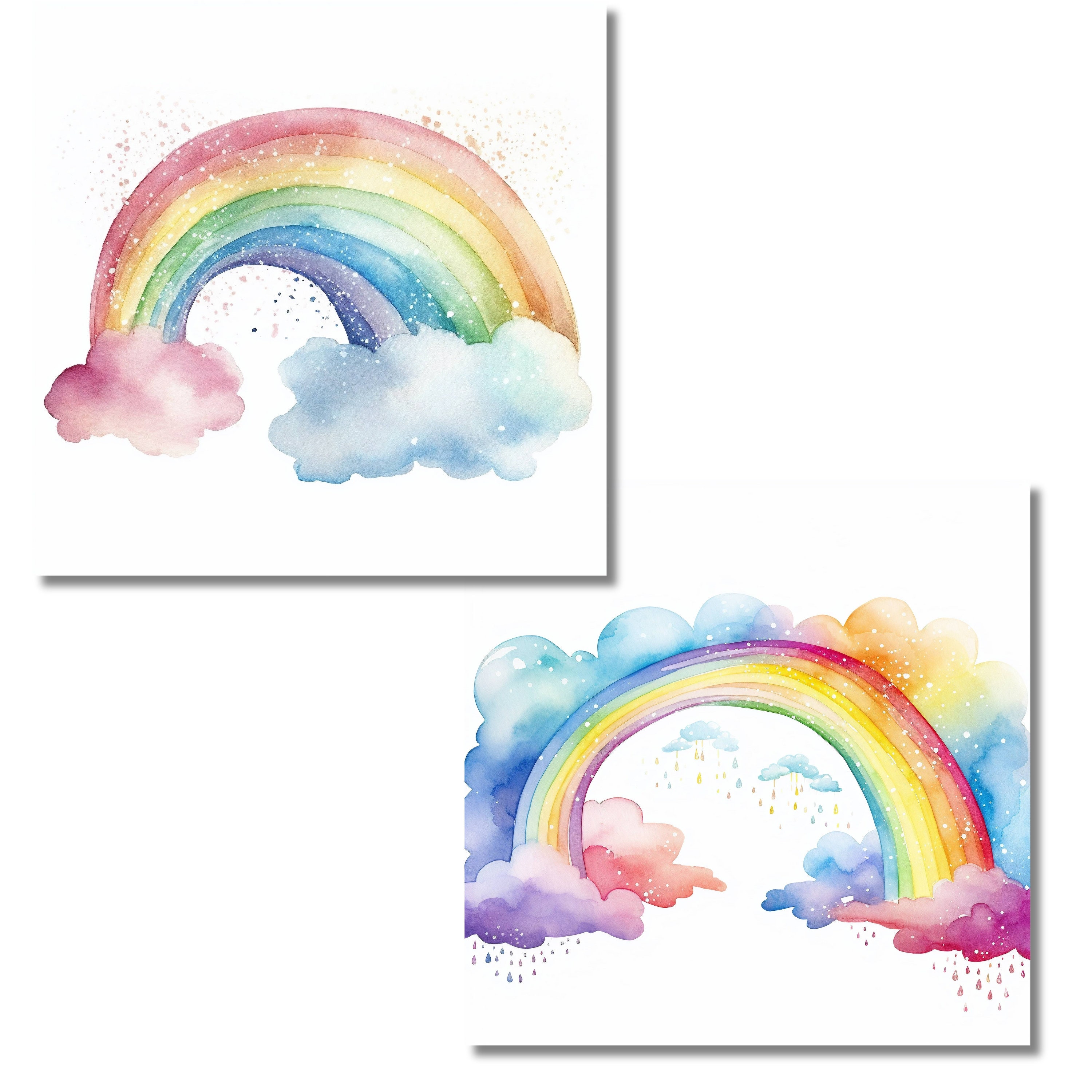 Colorful Rainbows Clipart - 10 Premium Quality Jpgs - Digital Downloads ...