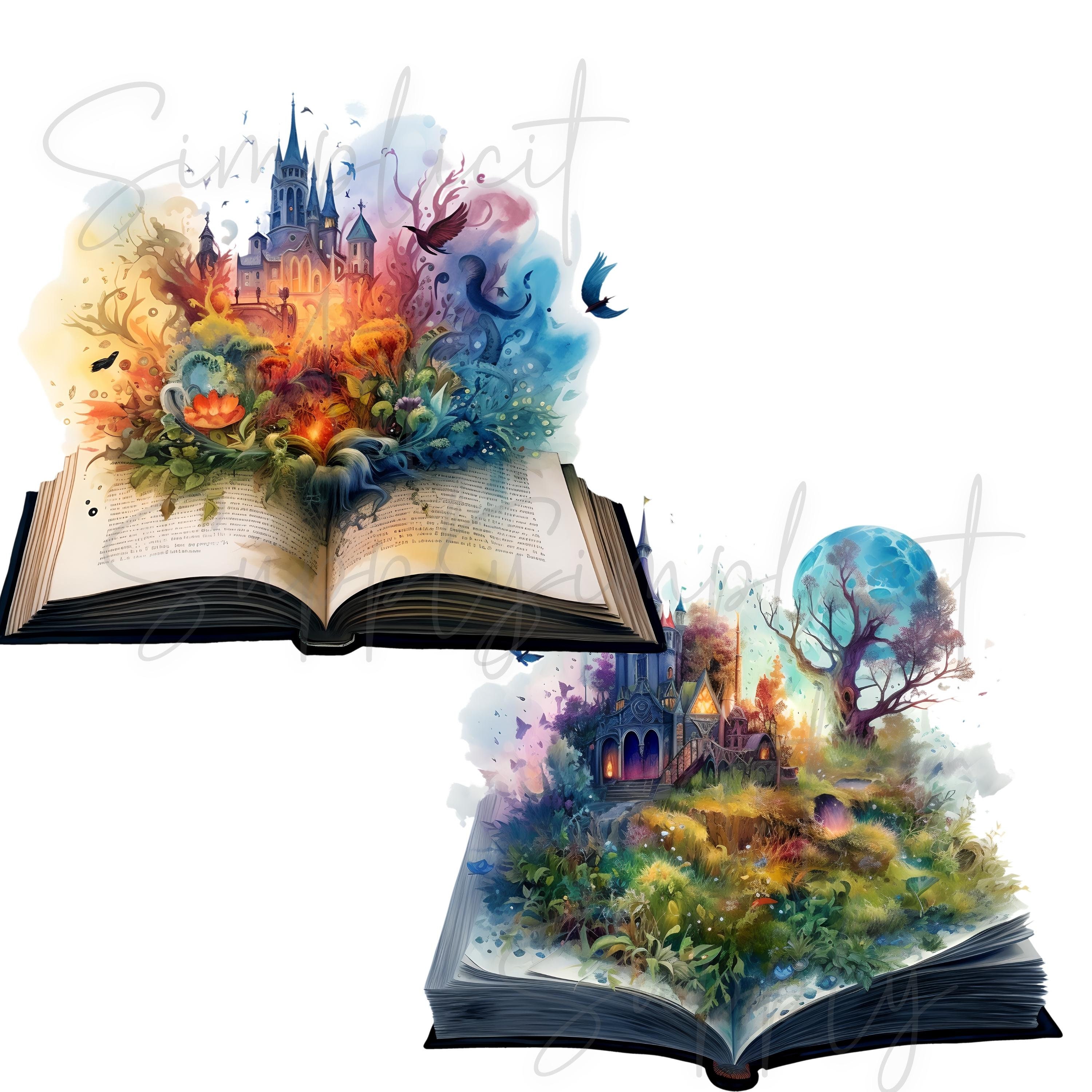 Fantasy Book Bundle PNG, Transparent Background, Digital Fantasy Book ...