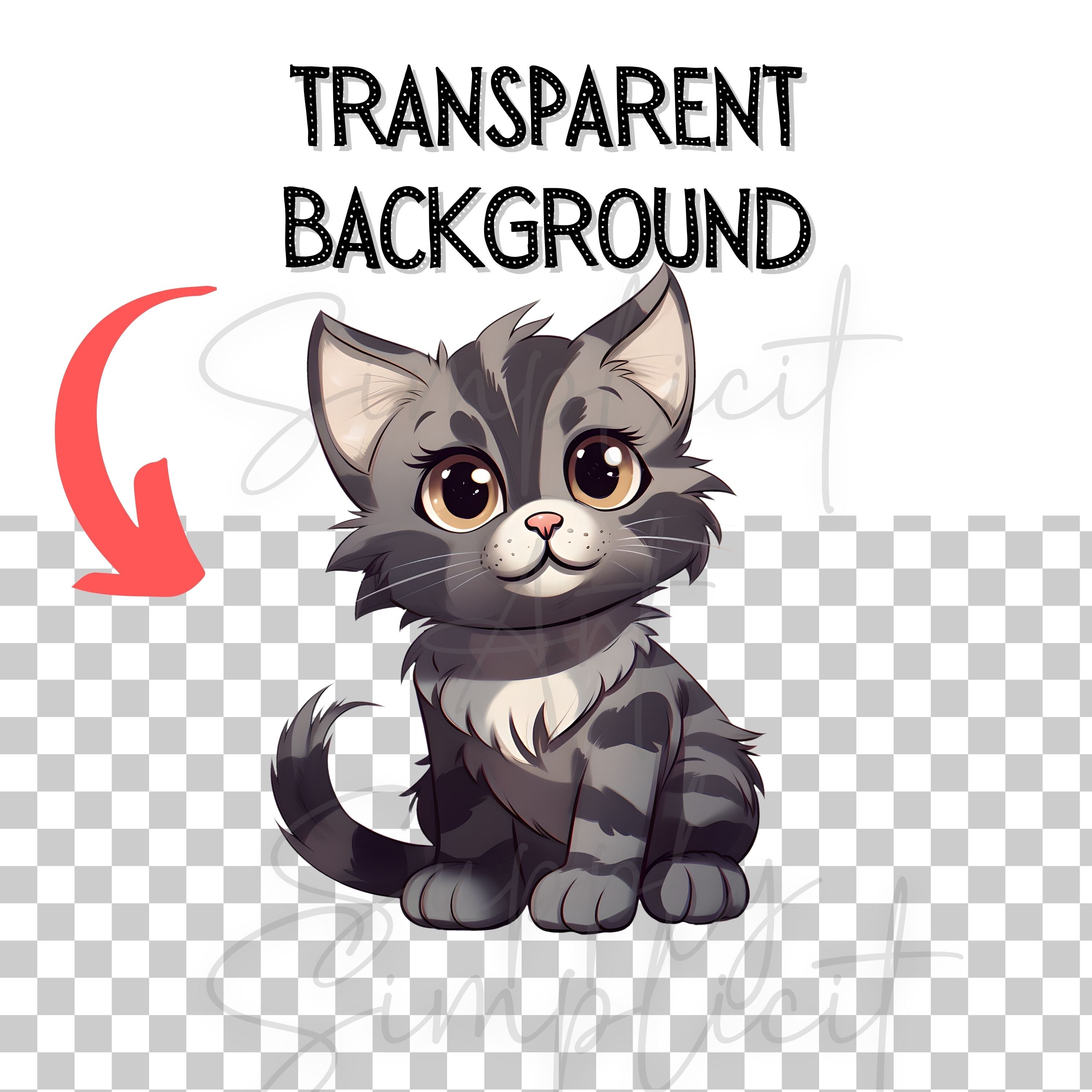 35 Cute Kawaii Cats PNG Clipart Bundle Card Making Graphics - Etsy
