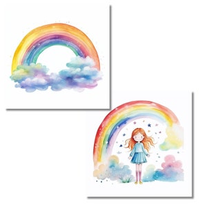 Colorful Rainbows Clipart - 10 Premium Quality Jpgs - Digital Downloads ...
