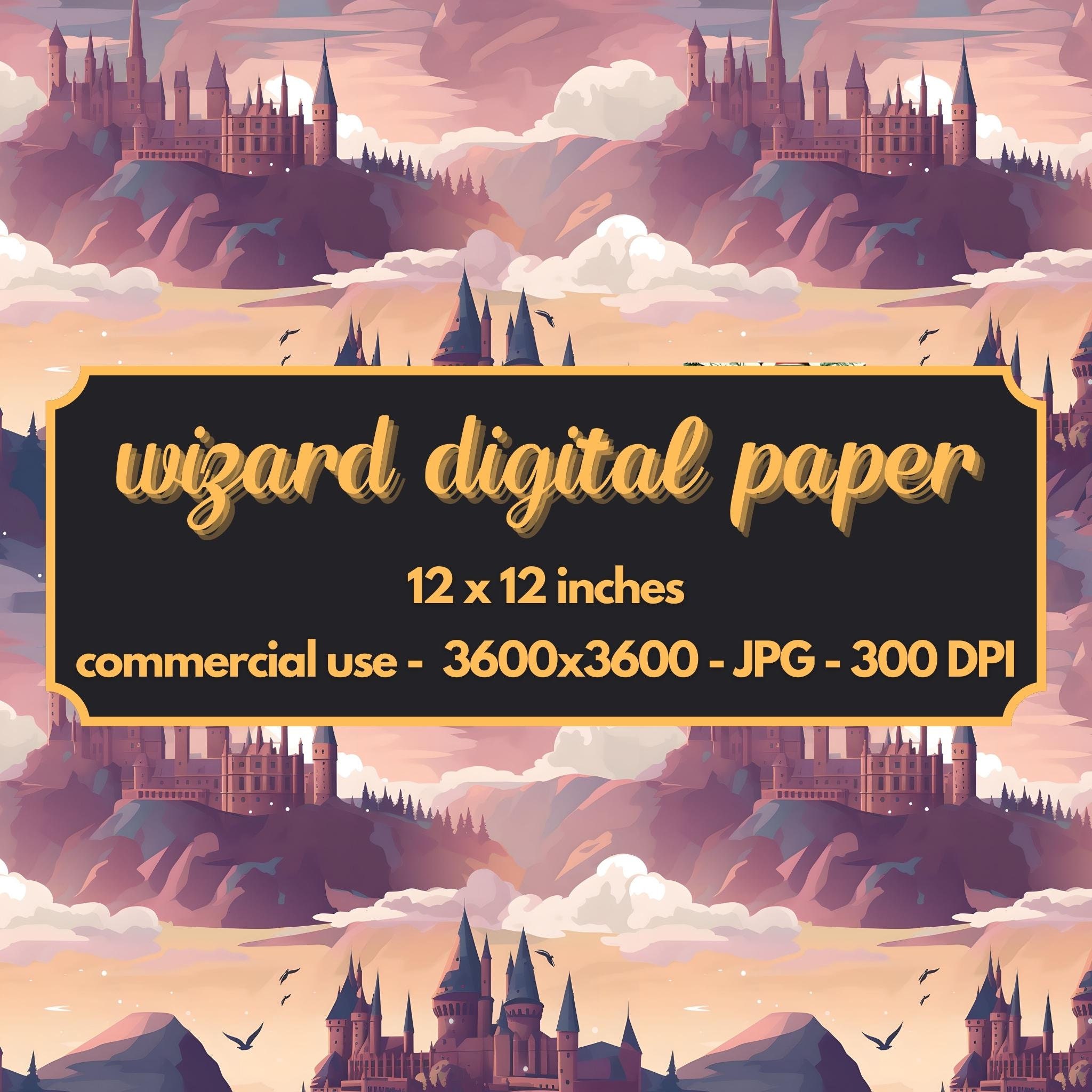 Wizard Pattern Digital Paper, Seamless Pattern, Wizard Junk Journal ...