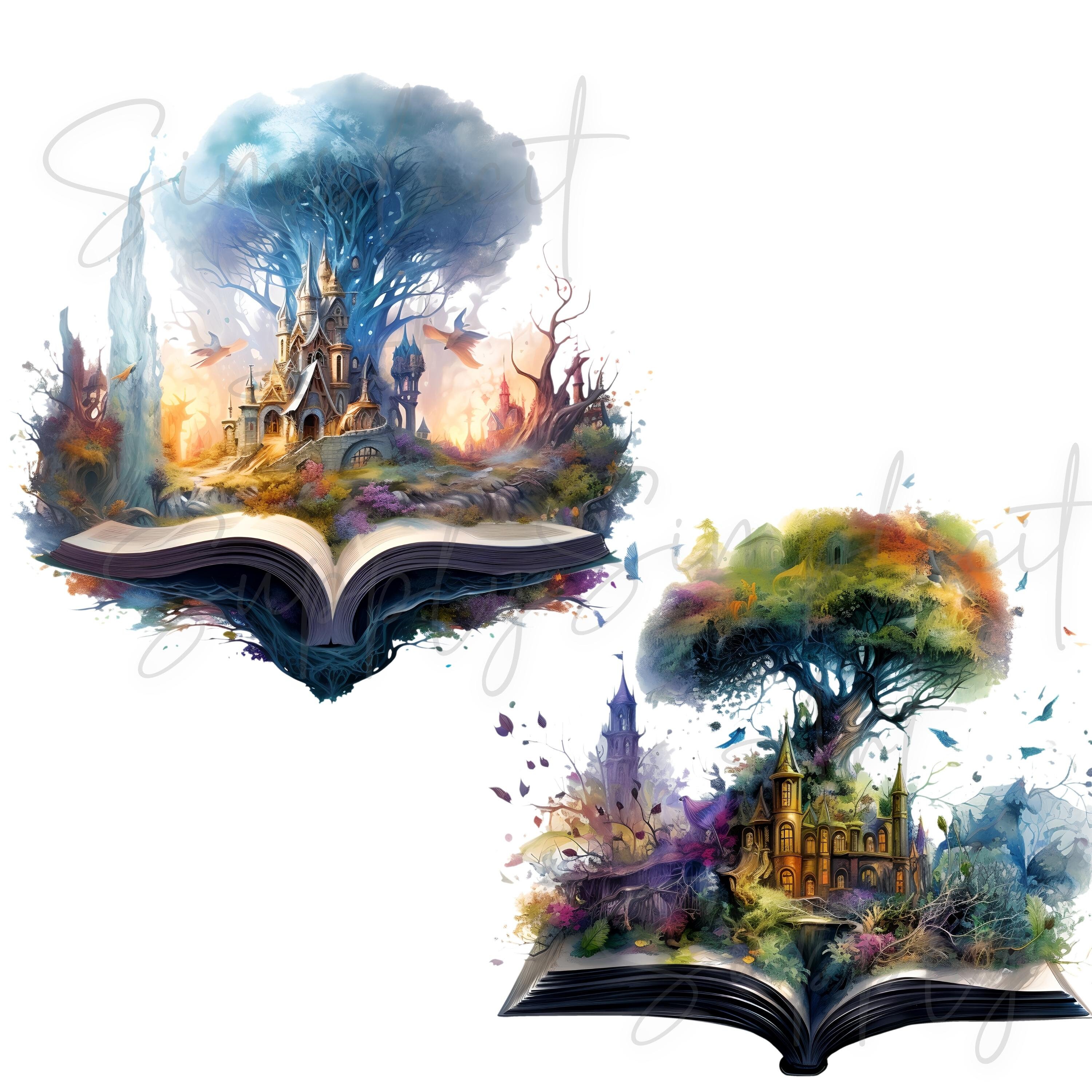 Fantasy Book Bundle PNG, Transparent Background, Digital Fantasy Book ...