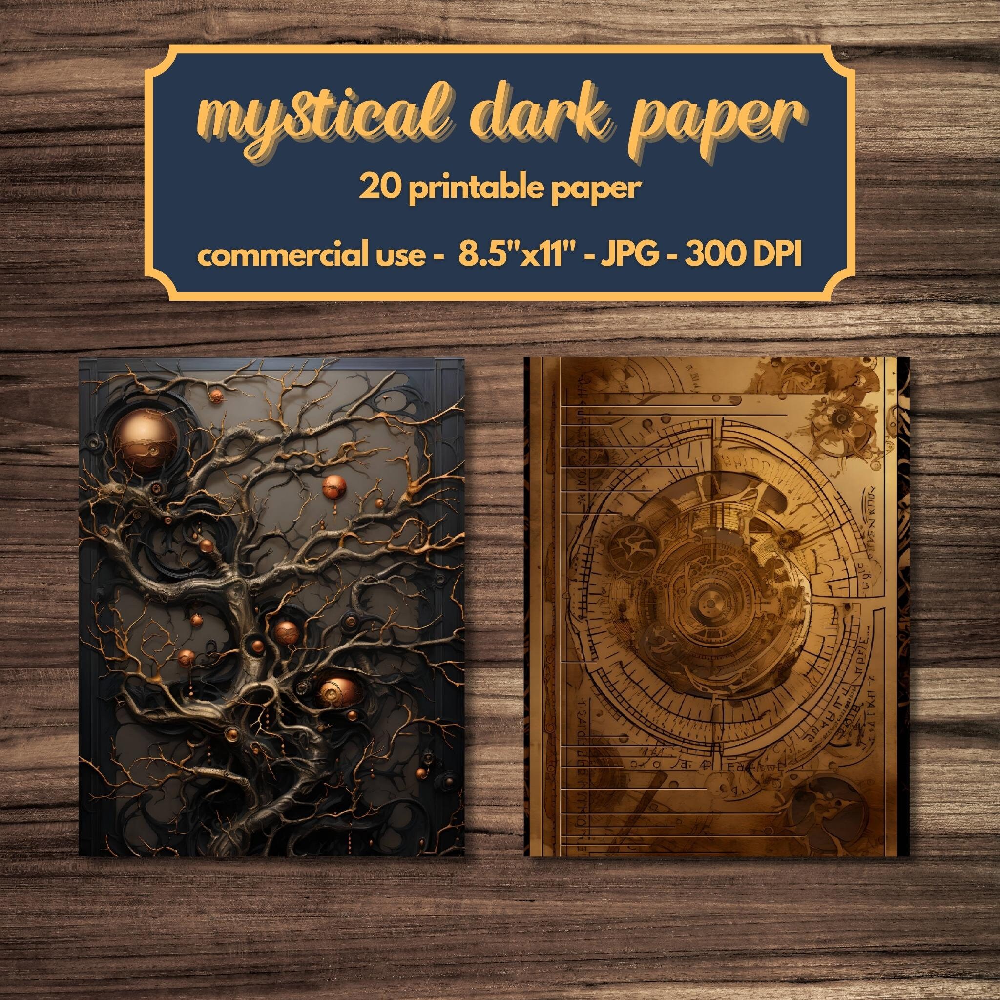 20 Mystical Dark Covers Junk Journal Papers, Gothic Digital Papers ...